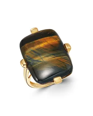 Bloomingdale'S Blue Tiger Eye Statement Ring