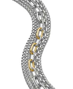 David Yurman Sterling Silver And 18k Yellow Gold Chain Bracelet - Gold/silver
