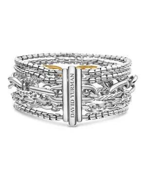 David Yurman Sterling Silver And 18k Yellow Gold Chain Bracelet - Gold/silver