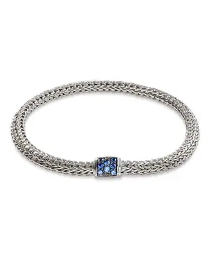 John Hardy Sterling Silver Bracelet With Blue Sapphires - Blue/silver