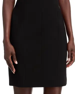 T Tahari Tonya Pleated Sleeveless V-neck Sheath Dress - Black