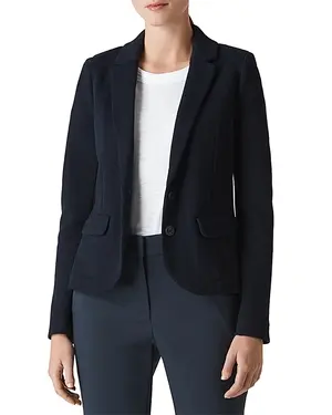 Whistles Slim Jersey Blazer - Navy