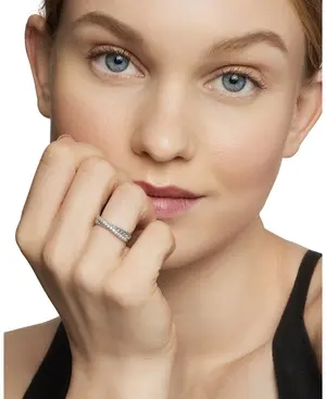 David Yurman Crossover Ring With Diamonds - Silver