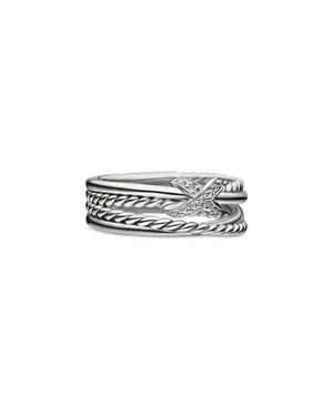 David Yurman X Collection Diamond Ring - Silver