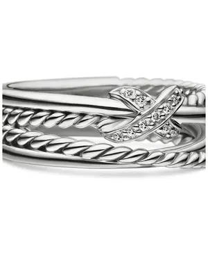 David Yurman X Collection Diamond Ring - Silver
