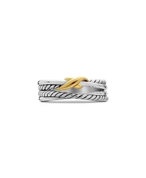 David Yurman 18k Gold Crossover Ring - Silver/gold