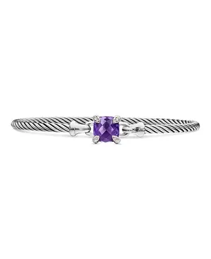 David Yurman David Yurman Chatelaine Bracelet With Amethyst And Diamonds Amethyst/silver