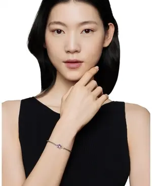 David Yurman Chatelaine Bracelet With Amethyst And Diamonds - Amethyst/silver