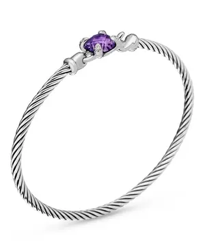 David Yurman Chatelaine Bracelet With Amethyst And Diamonds - Amethyst/silver