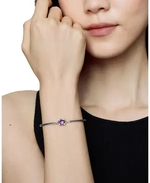 David Yurman Chatelaine Bracelet With Amethyst And Diamonds - Amethyst/silver