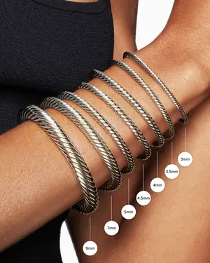 David Yurman Classic Cable Bracelet In Sterling Silver With 14k Yellow Domes, 5mm