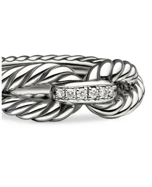 David Yurman Cable Loop Diamond Ring - Silver