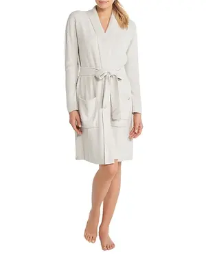 Barefoot Dreams Cozychic Lite Ribbed Robe Silver-pearl