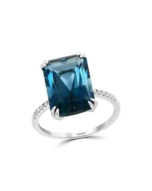 Bloomingdale'S London Blue Topaz And Diamond Statement Ring - Blue/white