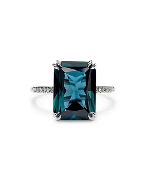 Bloomingdale'S London Blue Topaz And Diamond Statement Ring