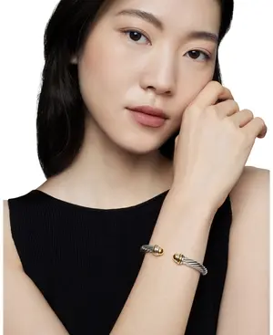 David Yurman Cable Classic Bracelet With 14k Yellow Gold - Gold/silver