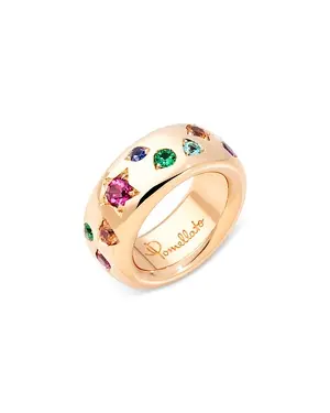 Pomellato 18k Rose Classic Iconica Multi-gemstone Band - Gold