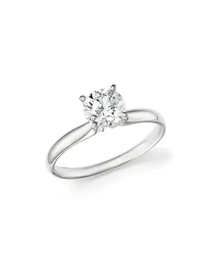 Bloomingdale'S Certified Diamond Round Brilliant Cut Solitaire Ring In 18k 1.0 Tcw - White Gold