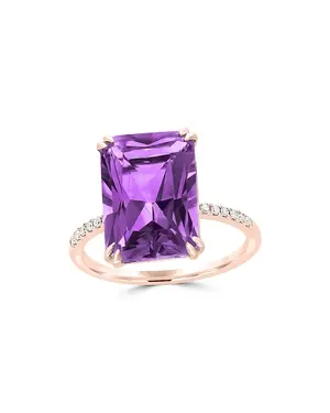Bloomingdale'S Amethyst And Diamond Statement Ring - Purple/rose