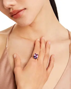 Bloomingdale'S Amethyst And Diamond Statement Ring