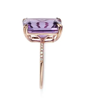 Bloomingdale'S Amethyst And Diamond Statement Ring