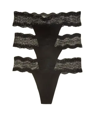 Cosabella Dolce Thongs, Set Of 3 - Black