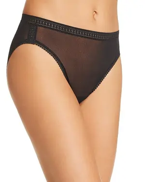 ON GOSSAMER Mesh High-cut Briefs Black