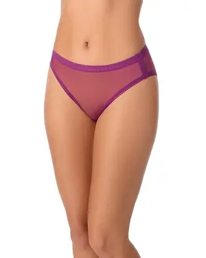 ON GOSSAMER Mesh High-cut Briefs Grape Wine