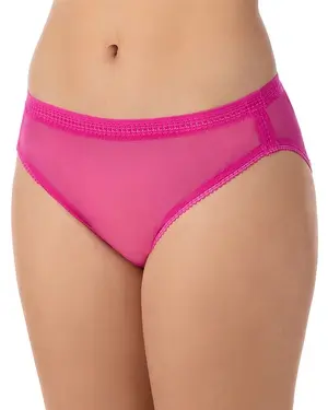 ON GOSSAMER Mesh High-cut Briefs - Sweet Fuchsia