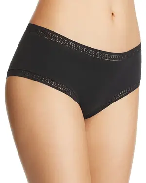 ON GOSSAMER Cabana Cotton Blend Stretch Boyshort - Black