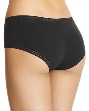 ON GOSSAMER Cabana Cotton Blend Stretch Boyshort - Black