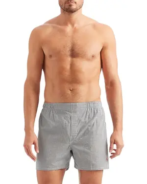 Polo Ralph Lauren Woven Boxers, Pack Of 5 - Gray/blue Plaid Combo
