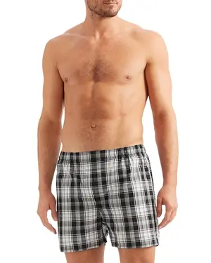 Polo Ralph Lauren Woven Boxers, Pack Of 5 - Gray/blue Plaid Combo