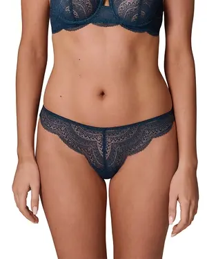Simone Perele Karma Lace Tanga Panty - Prestige Blue