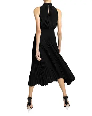 A.L.C. Renzo Pleated Midi Dress - Black
