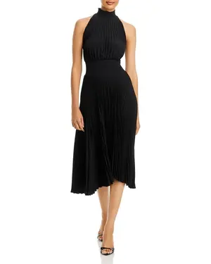A.L.C. Renzo Pleated Midi Dress - Black