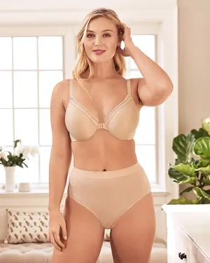 Wacoal Full Figure Perfect Primer Front Close Underwire Bra - Sand