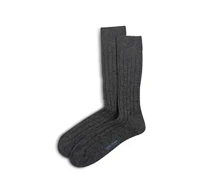 Marcoliani Cashmere Ribbed Dress Socks Flannel Gray