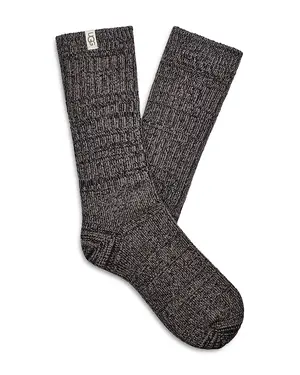 UGG Rib Knit Crew Socks Grey/black