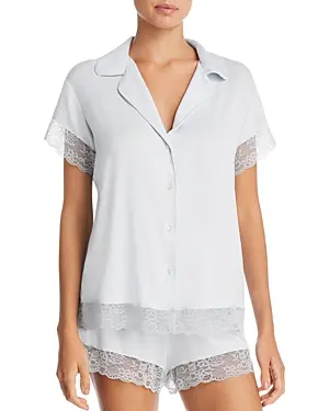 Eberjey Malou Lace Short Pj Set Water Blue