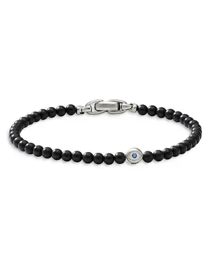 David Yurman Spiritual Beads Evil Eye Bracelet - Black Onyx/sapphire