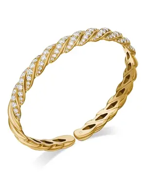 David Yurman 18k Yellow Paveflex Diamond Bracelet