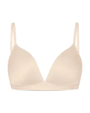 Hanro Satin Deluxe Soft Cup Wireless T-shirt Bra - Natural