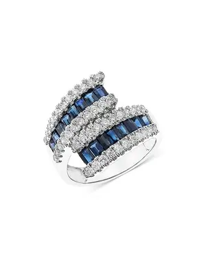 Bloomingdale'S Sapphire & Diamond Bypass Ring - Blue/white