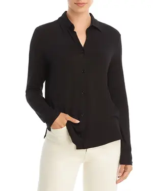 Majestic Filatures Soft Touch Knit Shirt - Noir
