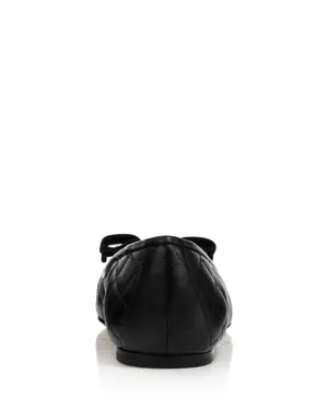 FERRAGAMO Varina Quilted Leather Ballet Flats - Nero