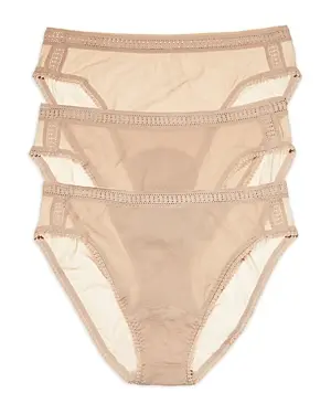 ON GOSSAMER Gossamer Mesh Hip High-cut Briefs, Set Of 3 Mocha