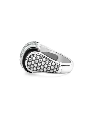 Lagos Sterling Diamond And Ceramic Statement Ring - Silver