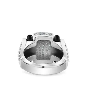 Lagos Sterling Diamond And Ceramic Statement Ring - Silver