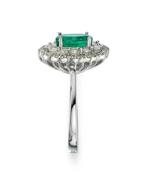 Bloomingdale'S Emerald And Diamond Ring In 14k White Gold - Green/white